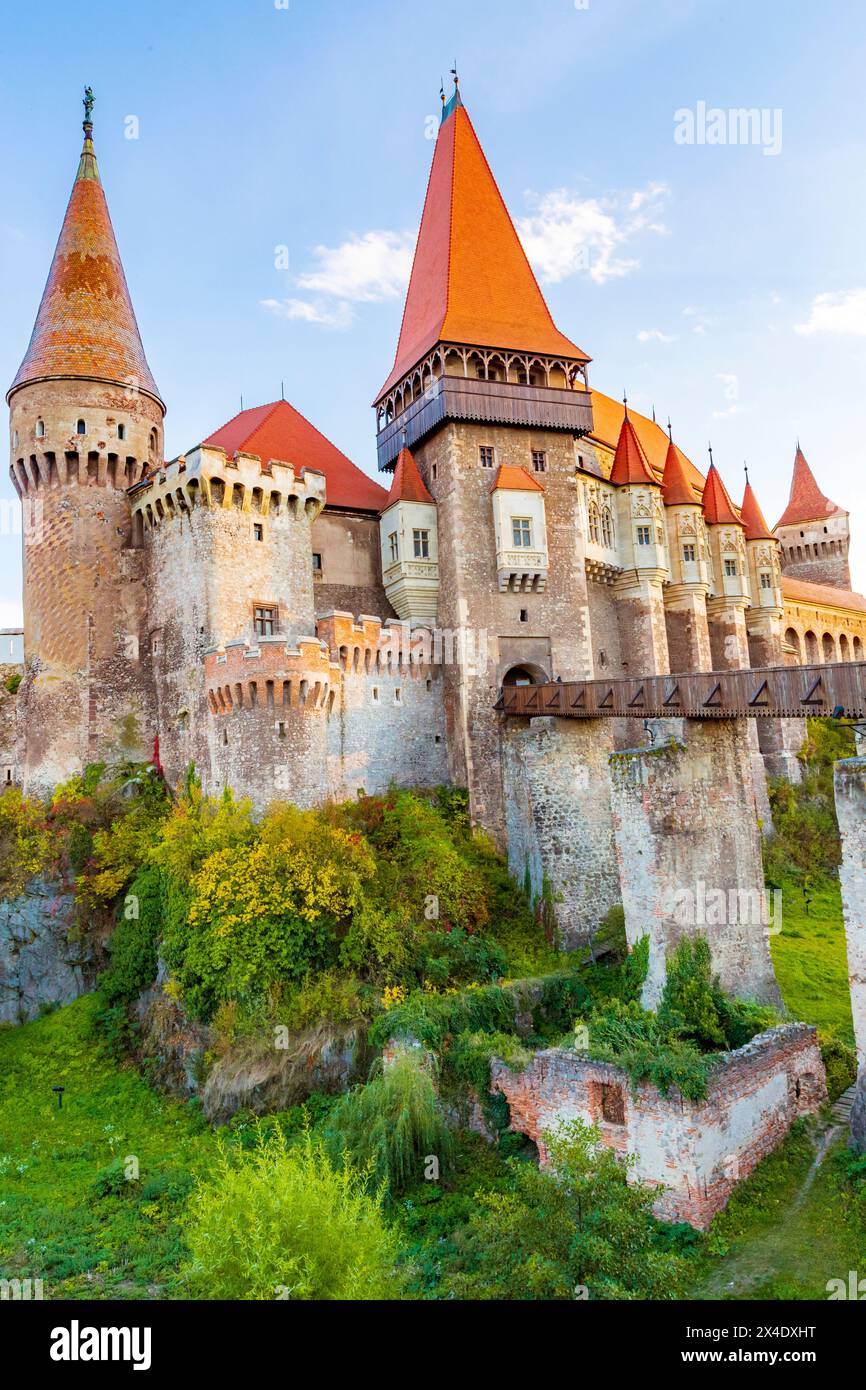 Romania, Hunedoara. Corvin Castle, Gothic-Renaissance castle, one of ...