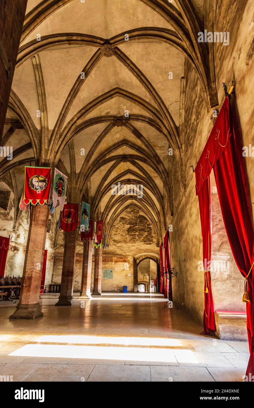 Romania, Hunedoara. Corvin Castle, Gothic-Renaissance castle, one of ...