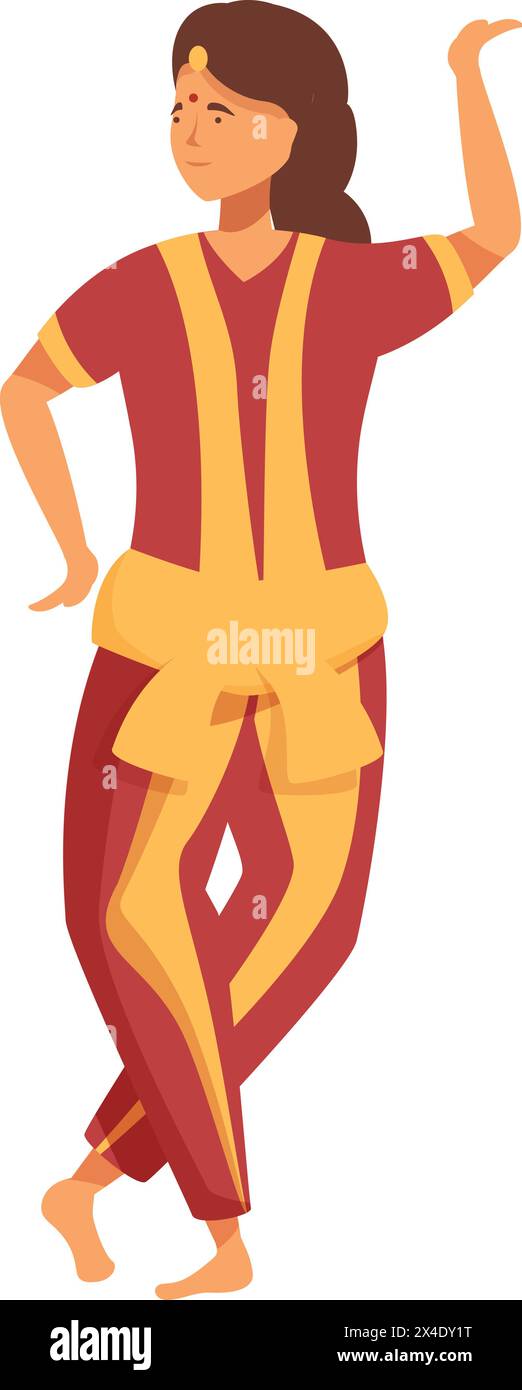 Indian dancer lady icon cartoon vector. Decorative ornate. Costume show ...