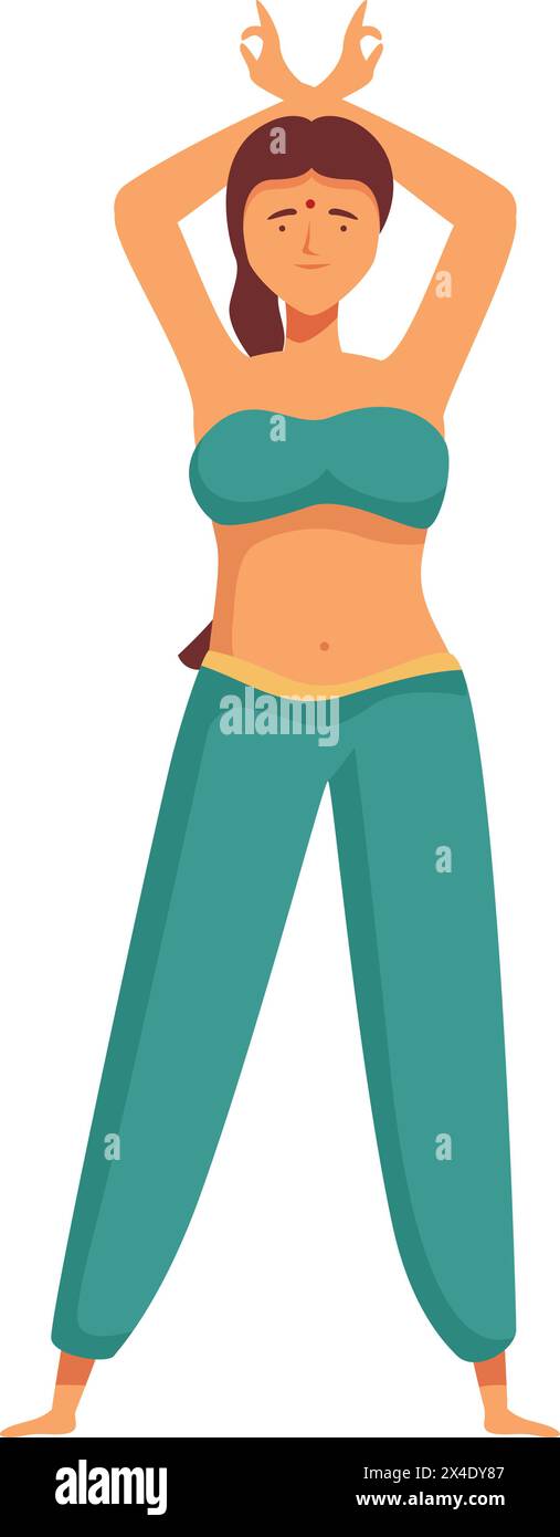 Cute indian dancer icon cartoon vector. Lady culture. Asian art ...