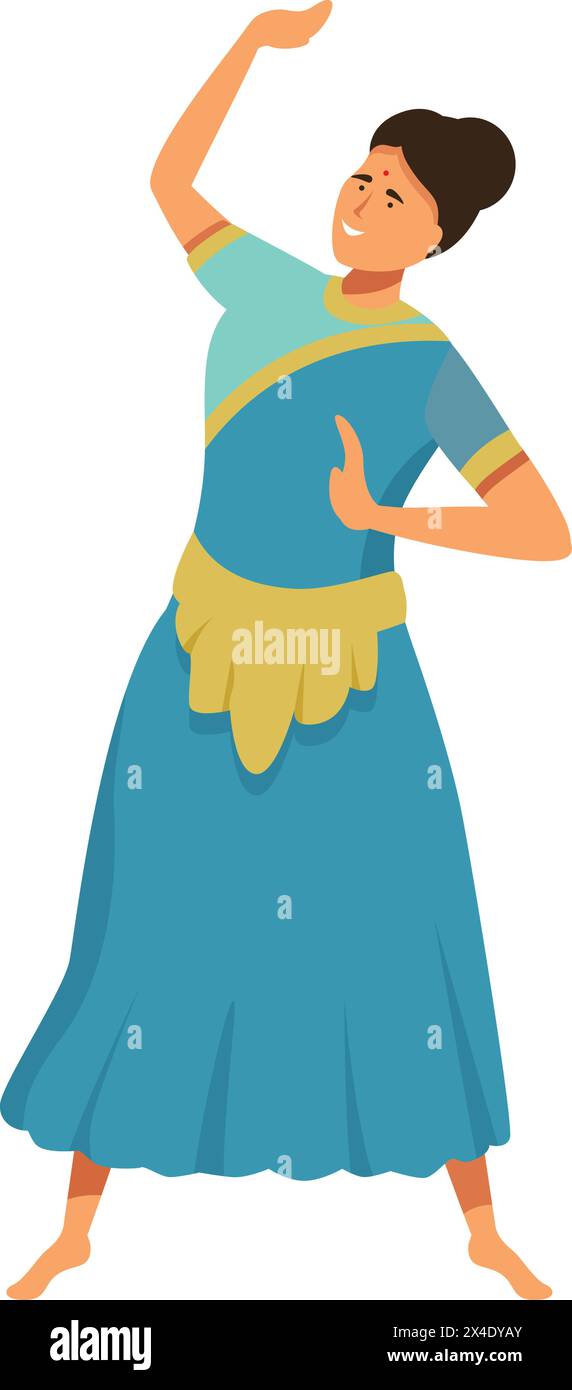 Cultural indian dancer icon cartoon vector. Beauty celebration. Female dance Stock Vector Image ...