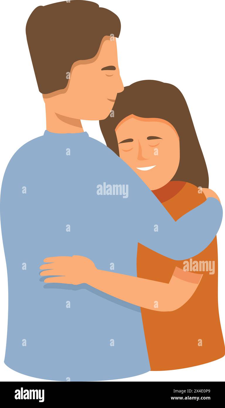 Romantic couple partner icon cartoon vector. Male and female happiness ...