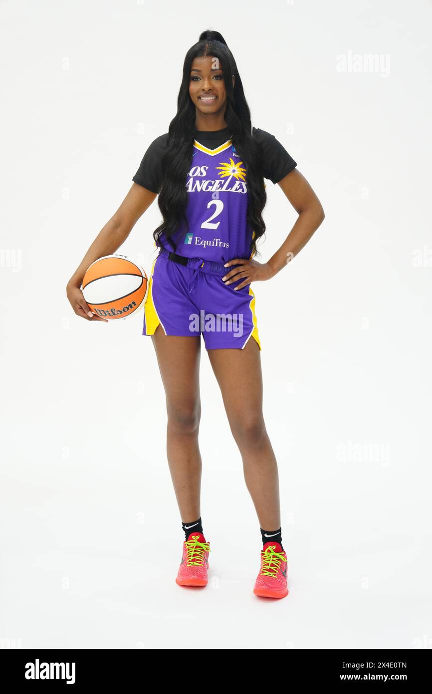 LA Sparks forward Rickea Jackson (2) poses during WNBA media day ...