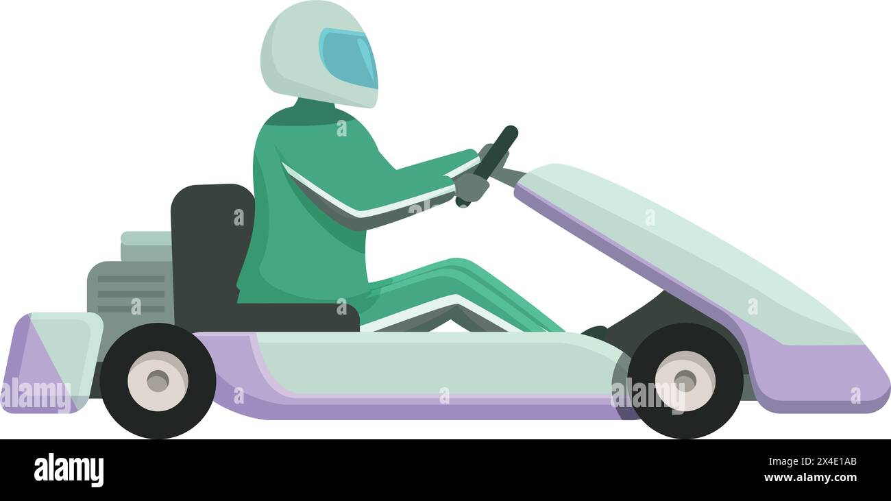 Karting vehicle icon cartoon vector. Young racer. Transport fun Stock ...