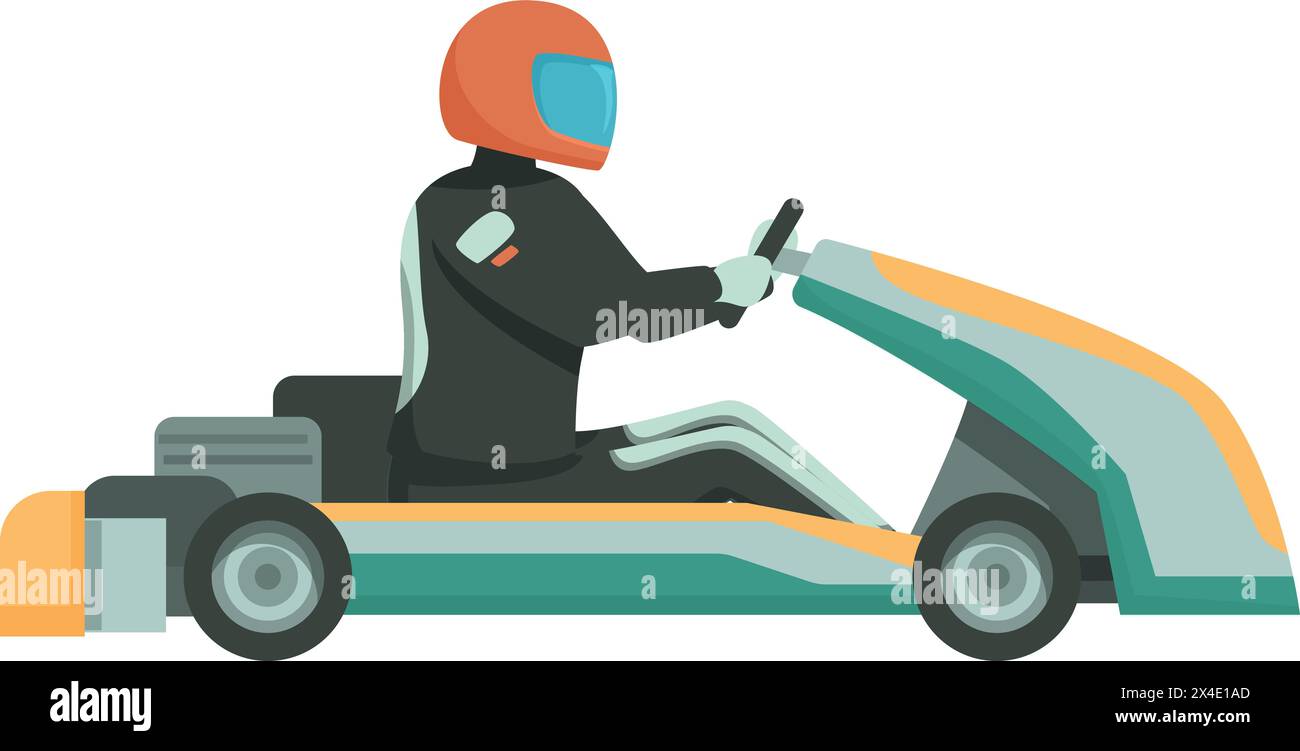 Success karting driver icon cartoon vector. Motor sport. Drive ...