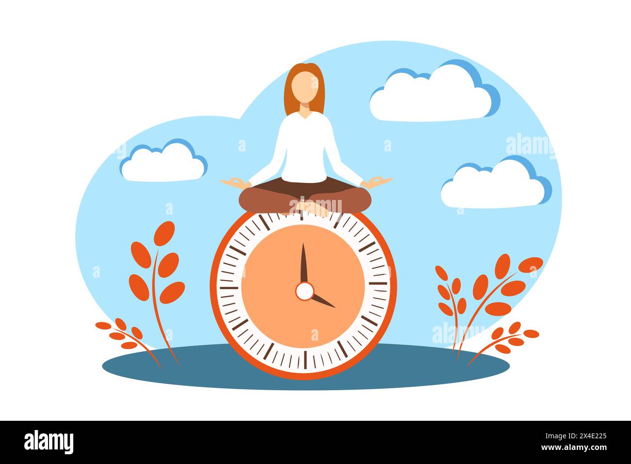 Woman waiting clock watch Stock Vector Images - Alamy