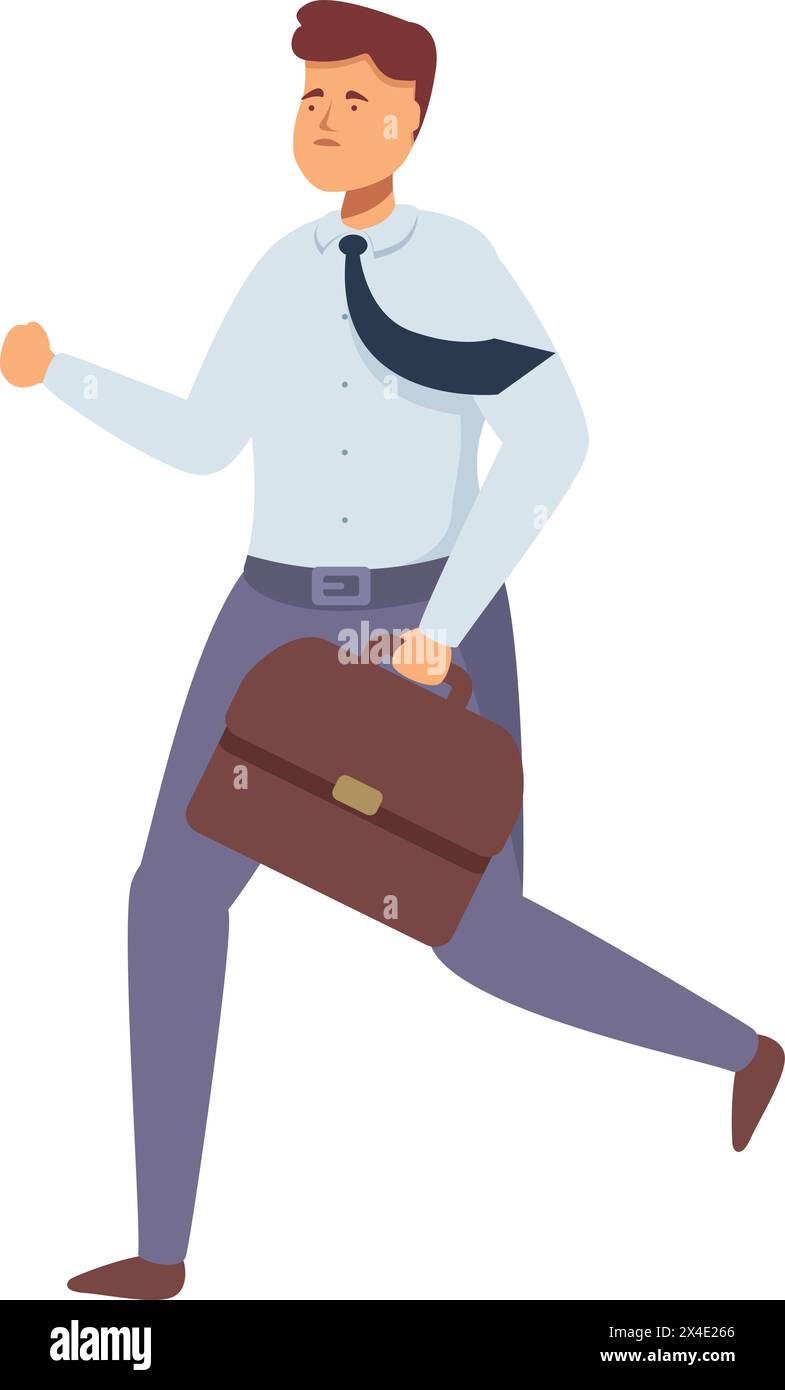 Running workaholic manager icon cartoon vector. Busy work. Success ...