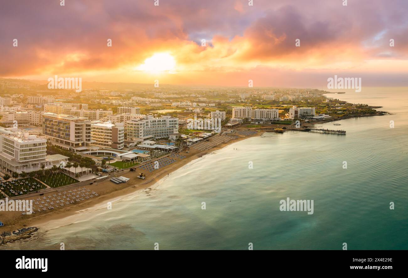 Fig Tree Bay in Protaras, Cyprus captures a stunning sunset over the ...