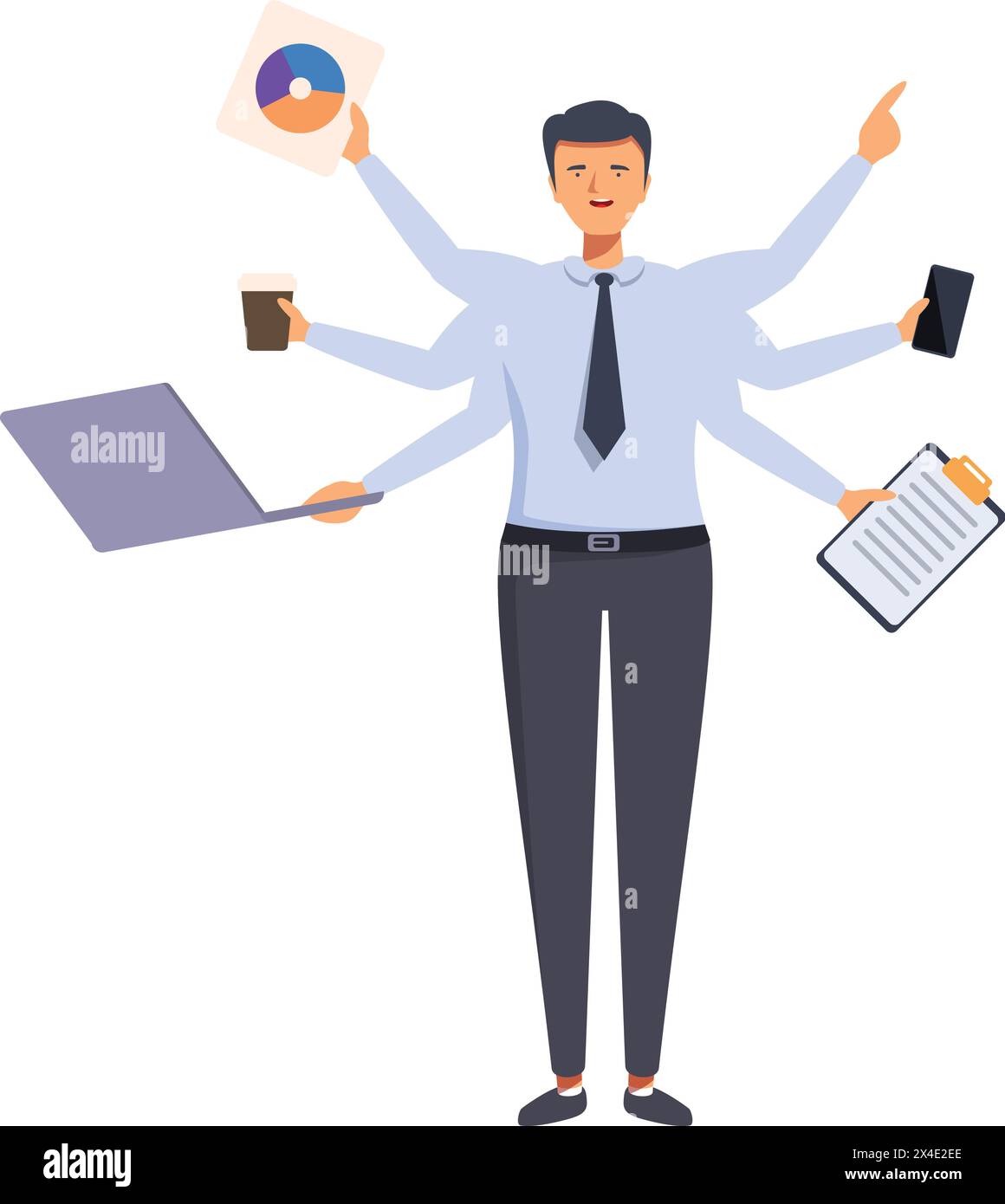 Success workaholic manager icon cartoon vector. Person multitask. Solve ...