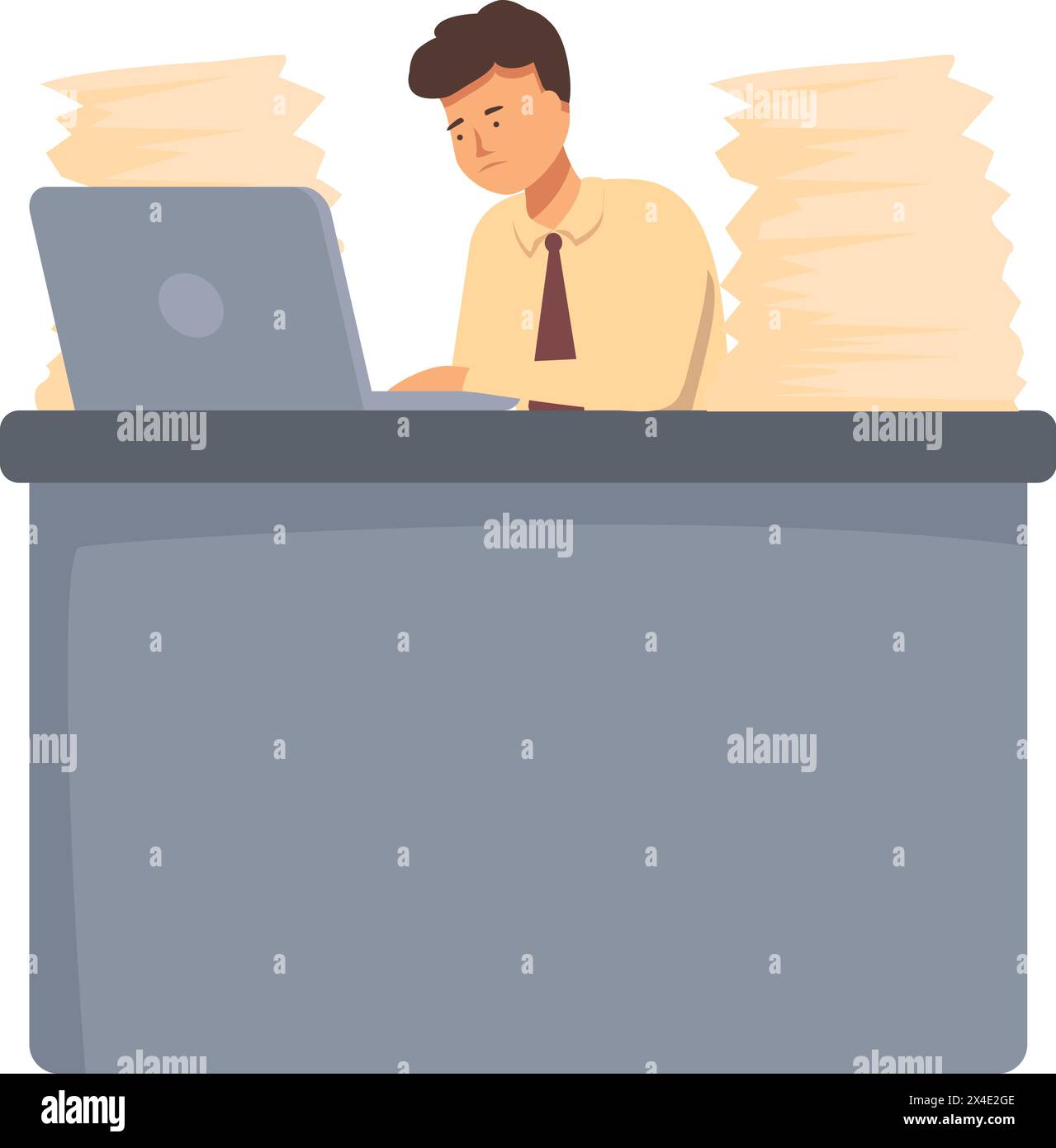 Full time paper work icon cartoon vector. Design labor. Document ...