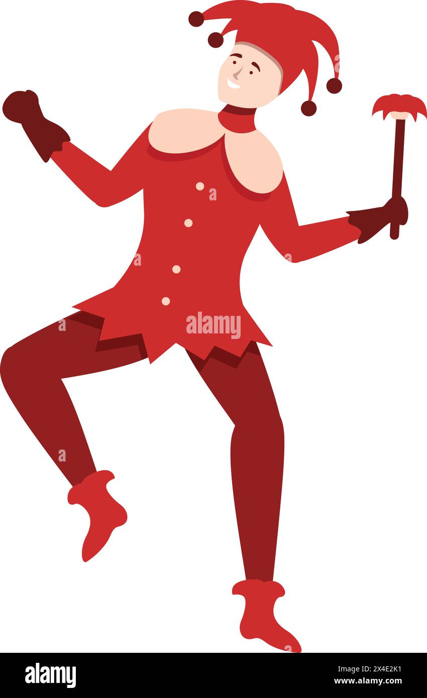 Male dancing joker icon cartoon vector. Success celebration. Person ...