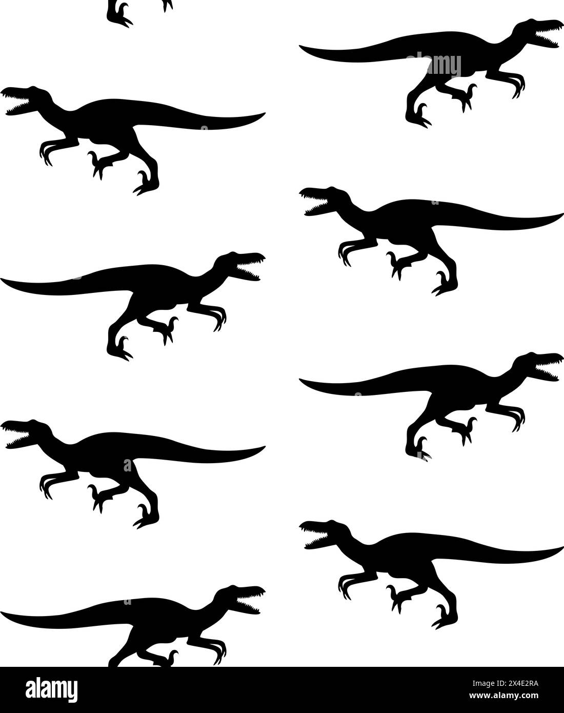 Vector seamless pattern of velociraptor silhouette Stock Vector Image & Art - Alamy