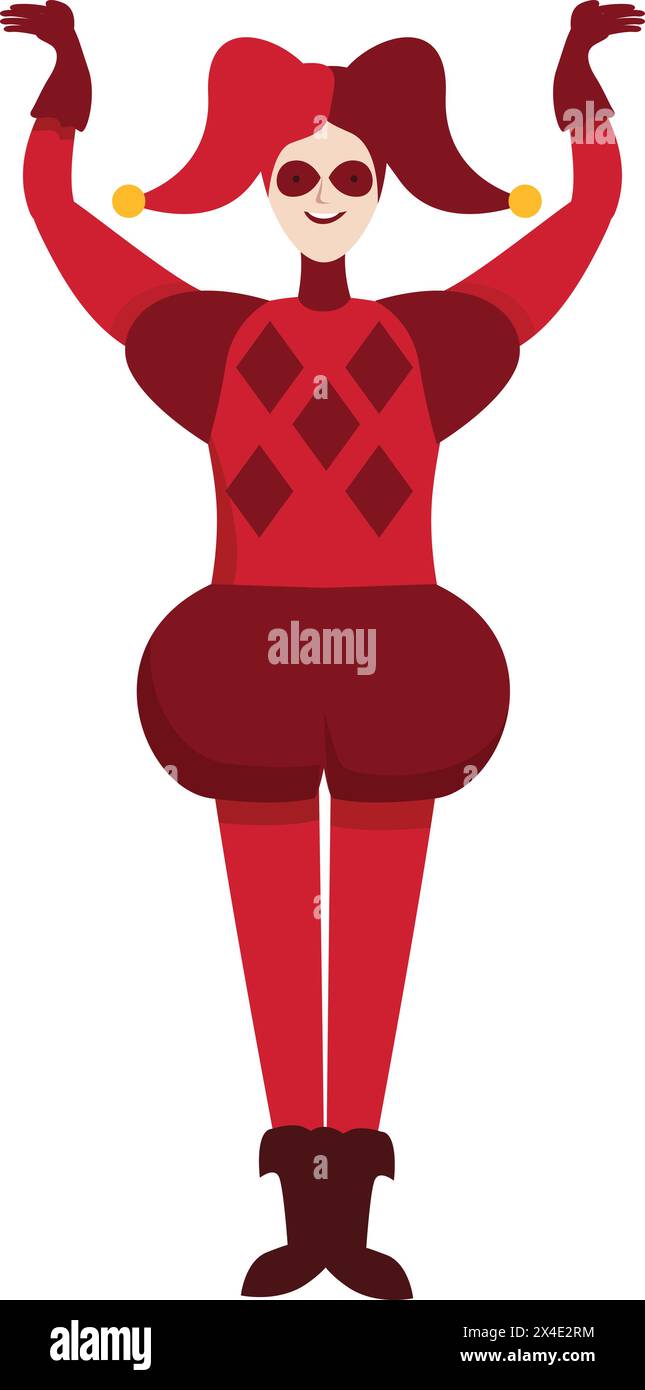 Game acrobat icon cartoon vector. Joker costume. Luck festival actor ...