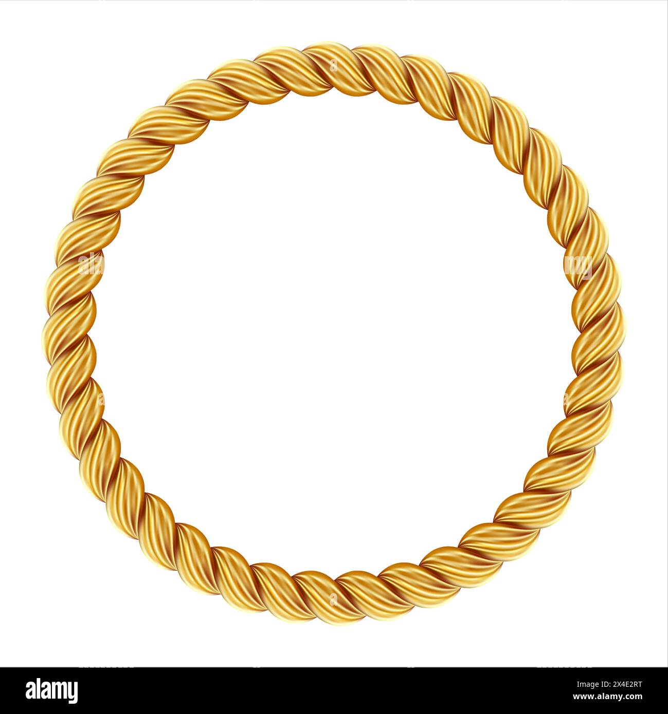 Gold twisted rope circle frame. Round rope border Stock Vector Image ...
