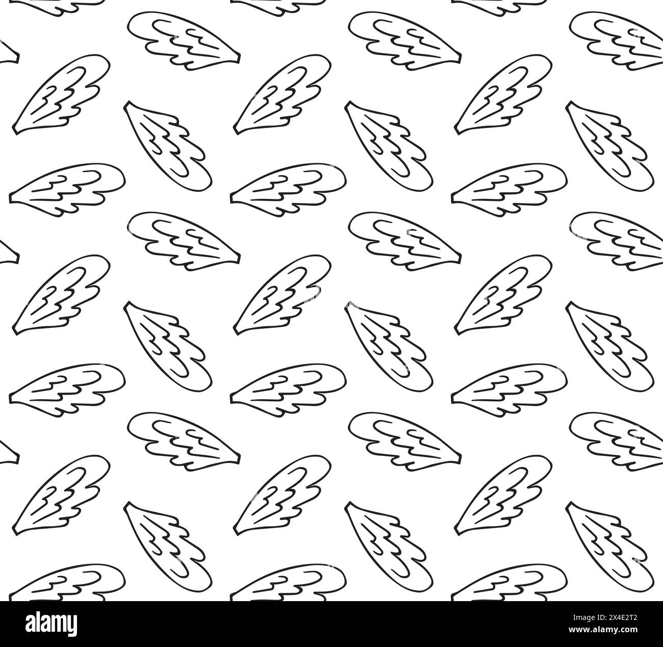 Vector seamless pattern of hand drawn wings Stock Vector Image & Art ...