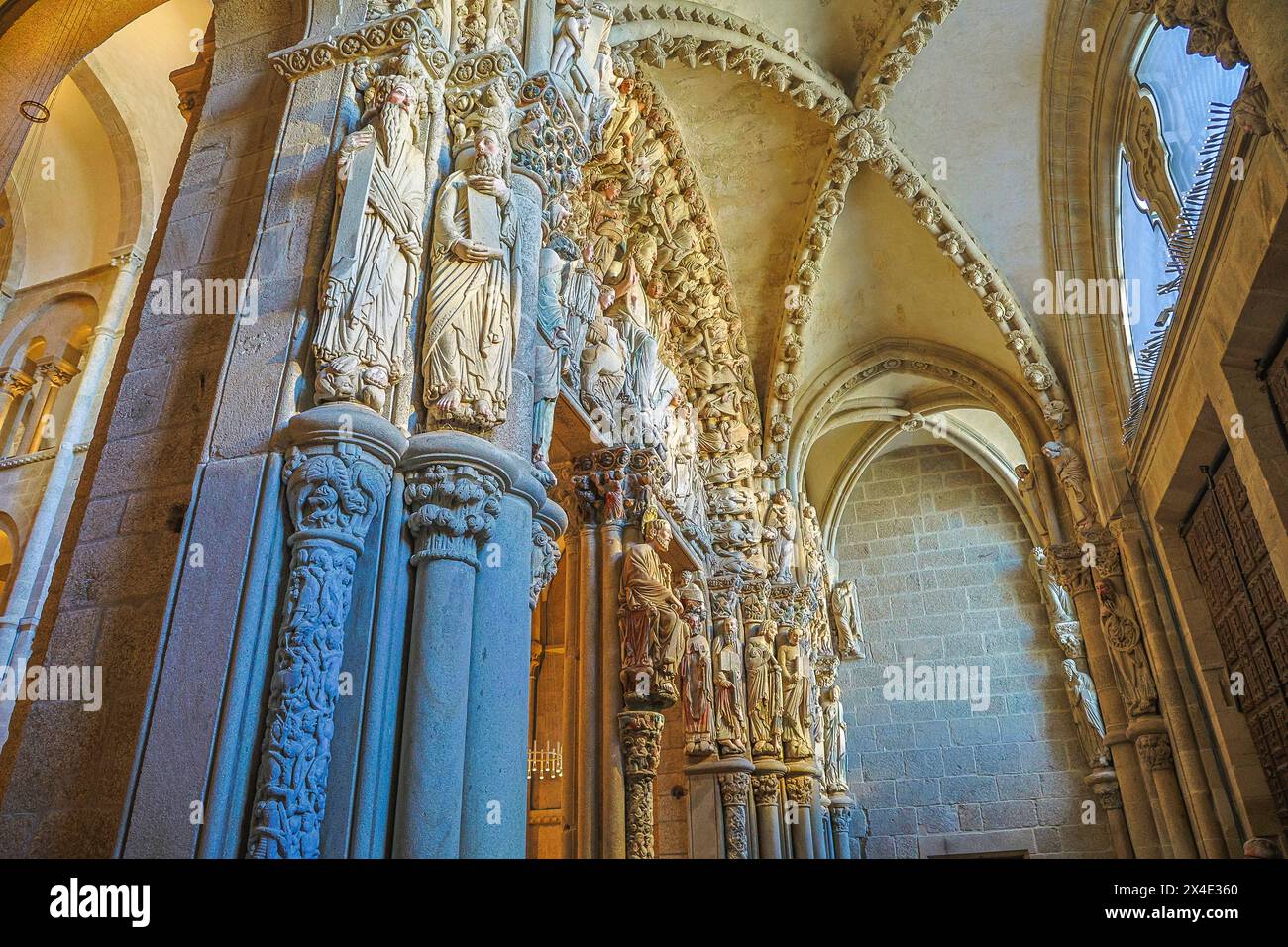 Spain, Galicia. Santiago de Compostela, The Portico of Glory in the ...