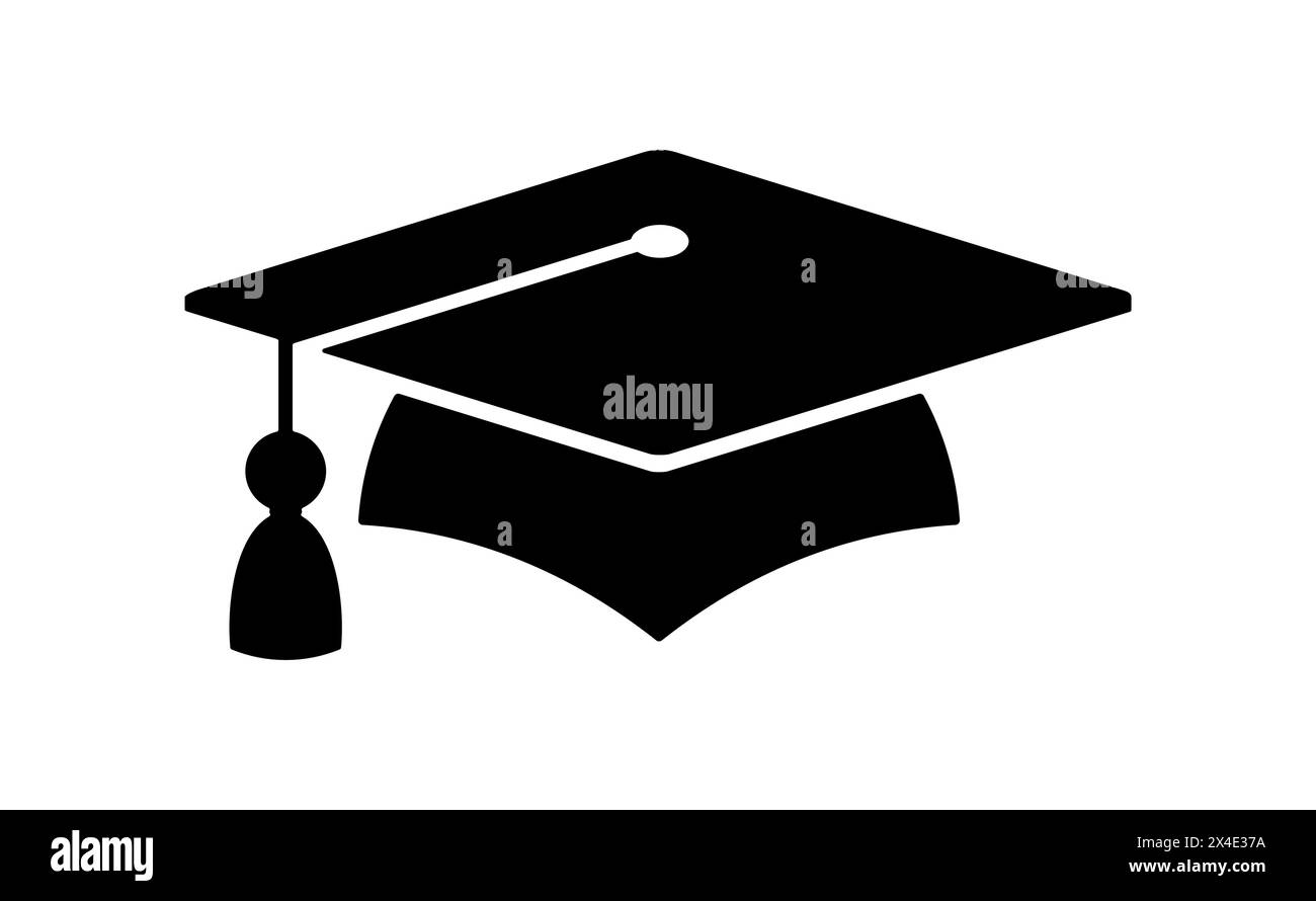 Graduation hat logo. Graduate cap flat sign Stock Vector Image & Art ...