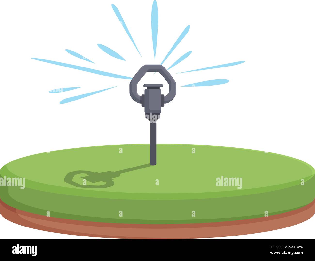 Green grass sprinkler system icon cartoon vector. Farm agriculture ...