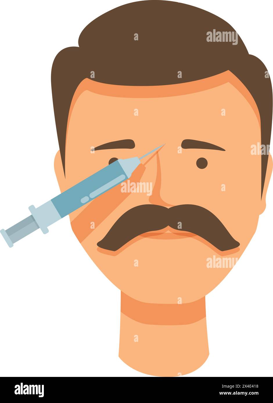 Father face injection icon cartoon vector. Botox drug. Care lifting ...
