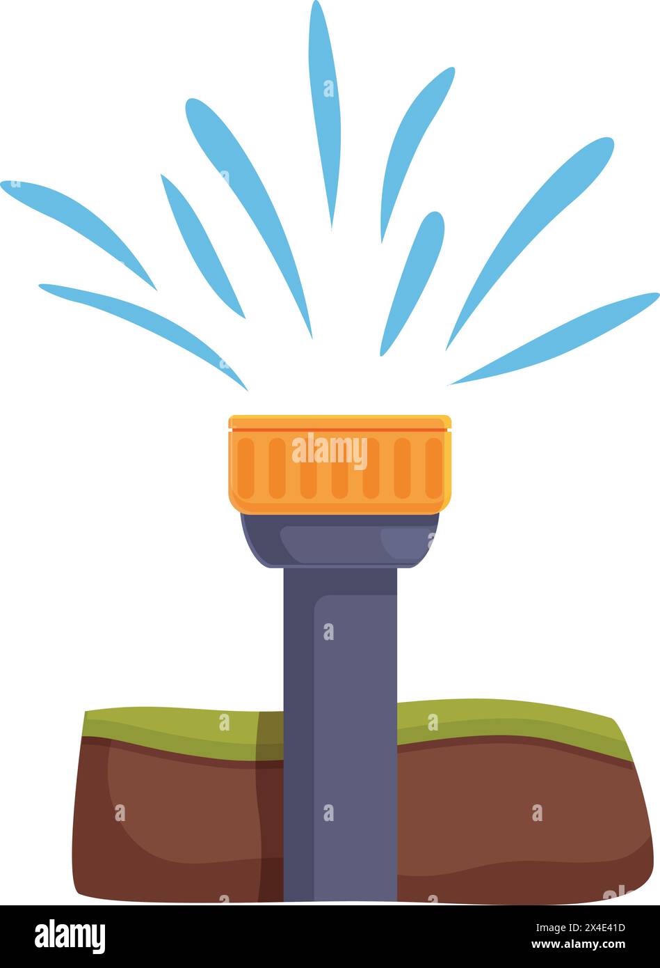 Soil yard irrigation icon cartoon vector. Sprinkler system. Smart ...
