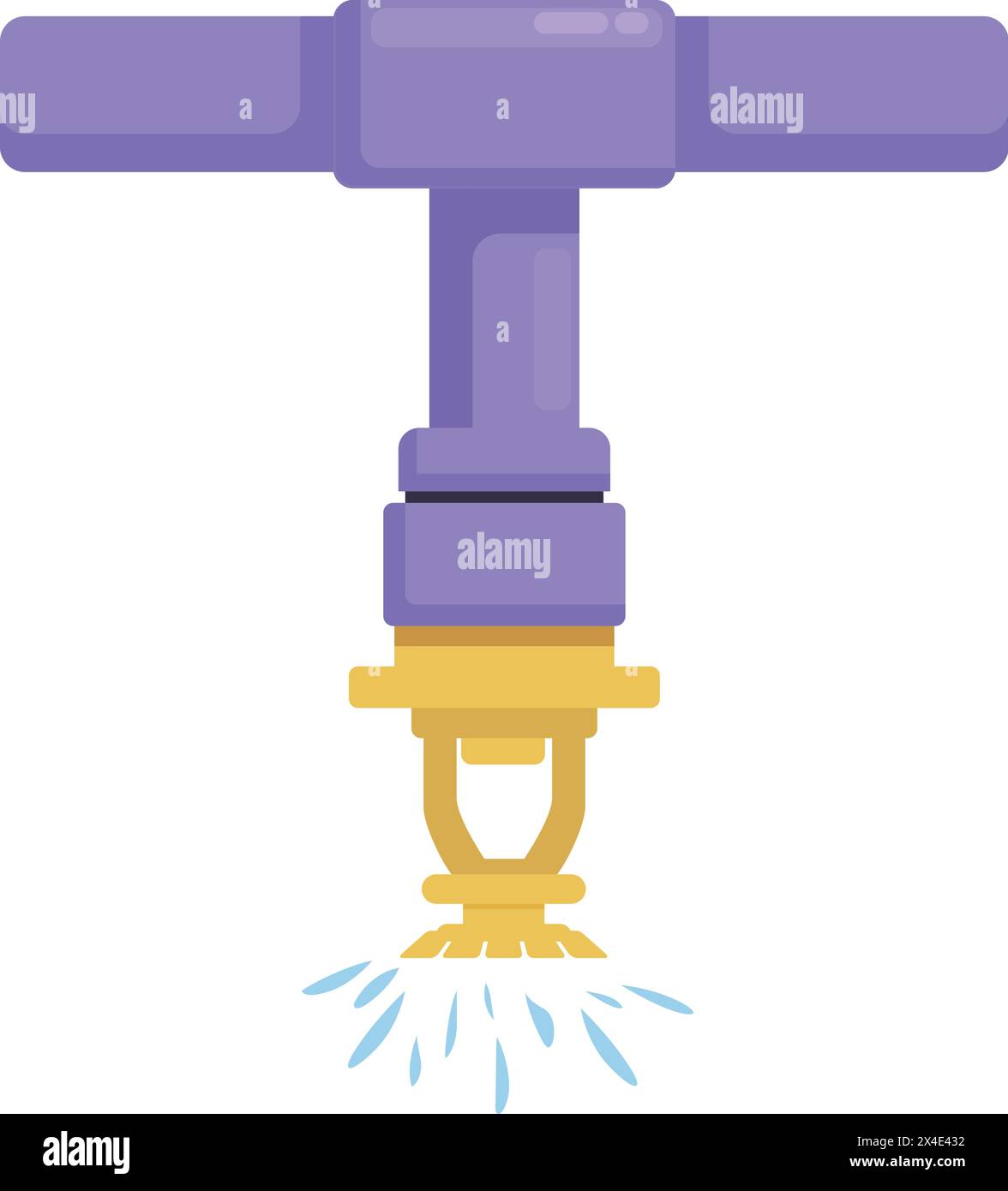 Fire detector sprinkler icon cartoon vector. Technology pipe. Drop ...