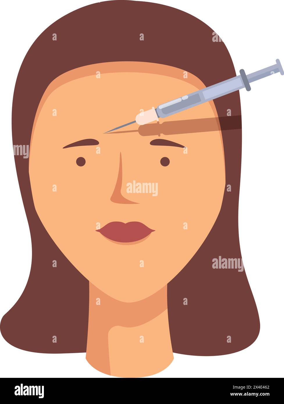 Injection shot treatment face icon cartoon vector. Vial instrument ...