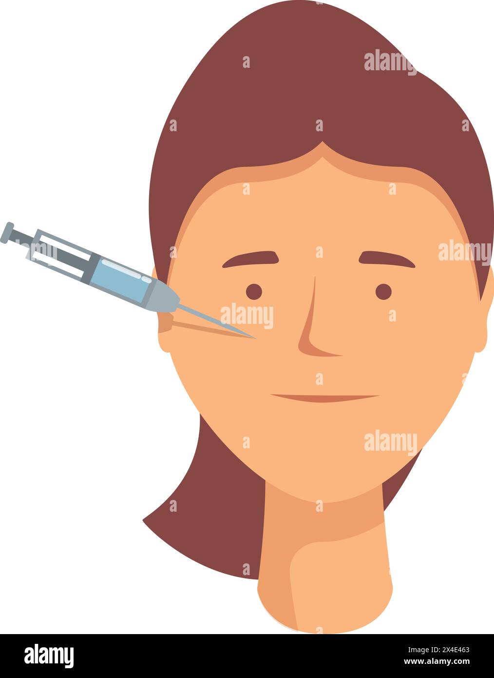 Girl botox injection face icon cartoon vector. Clinical procedure ...