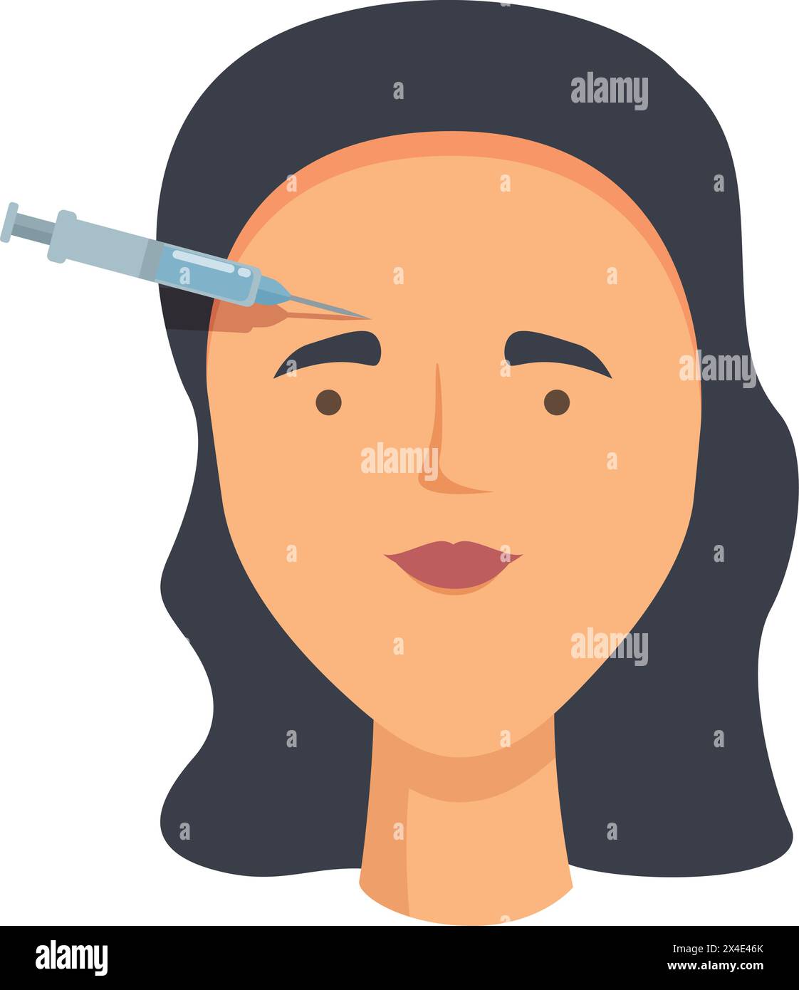 Vial botox injection face icon cartoon vector. Female lifting. Luxury ...