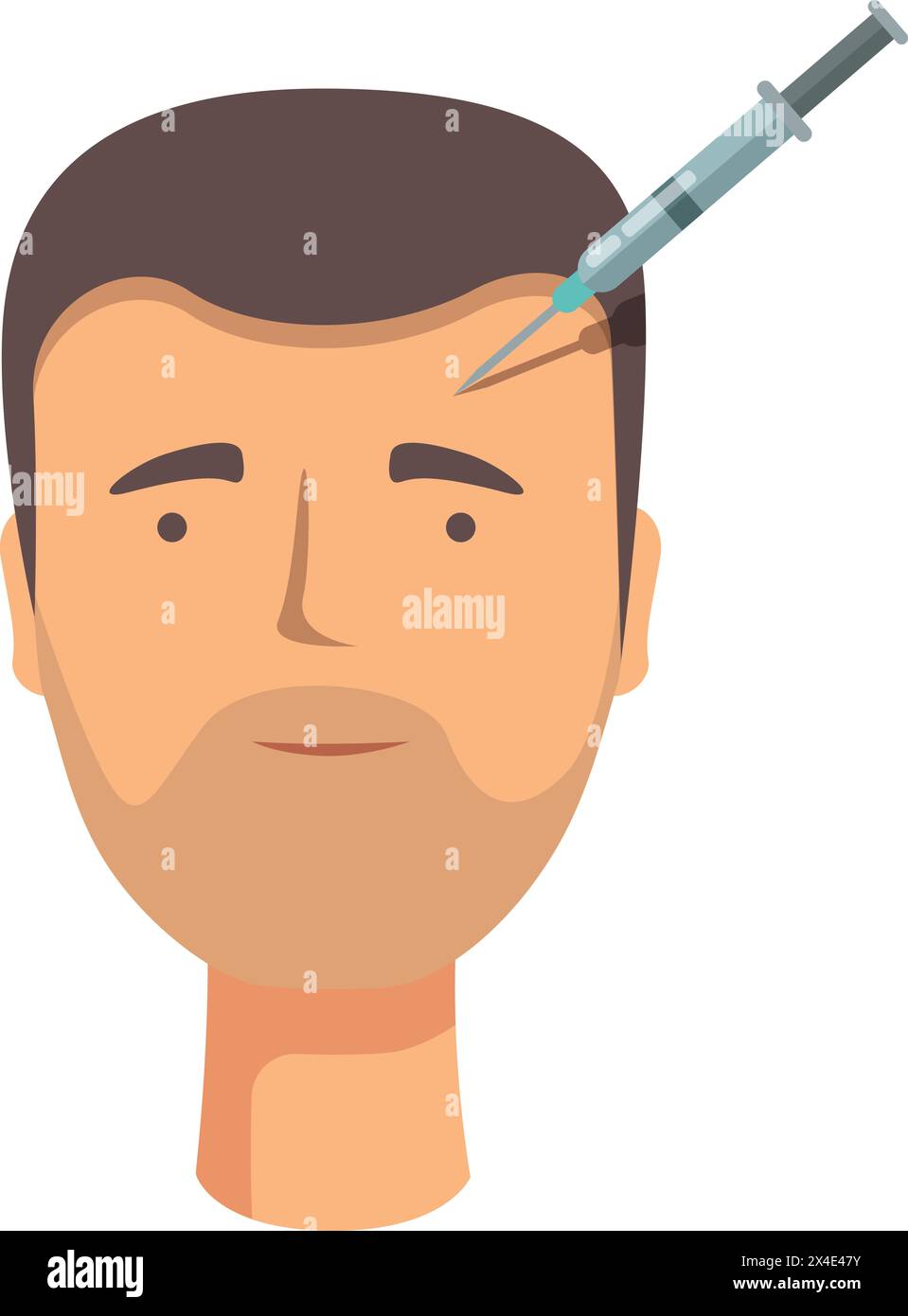 Man face botox shot icon cartoon vector. Drug inject. Medication ...