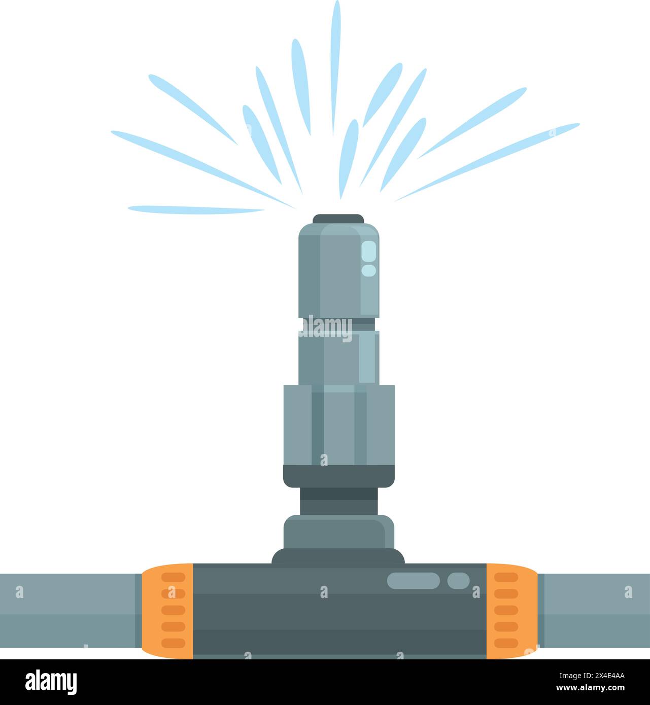 Pipeline sprinkler icon cartoon vector. Organic gardening. Pressure ...
