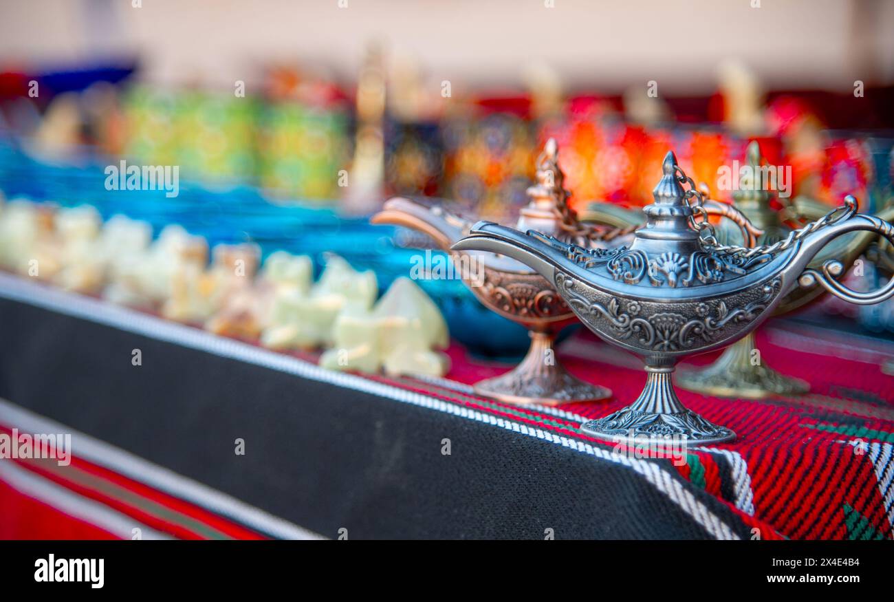Various traditional items photographed up close and offered for sale in ...