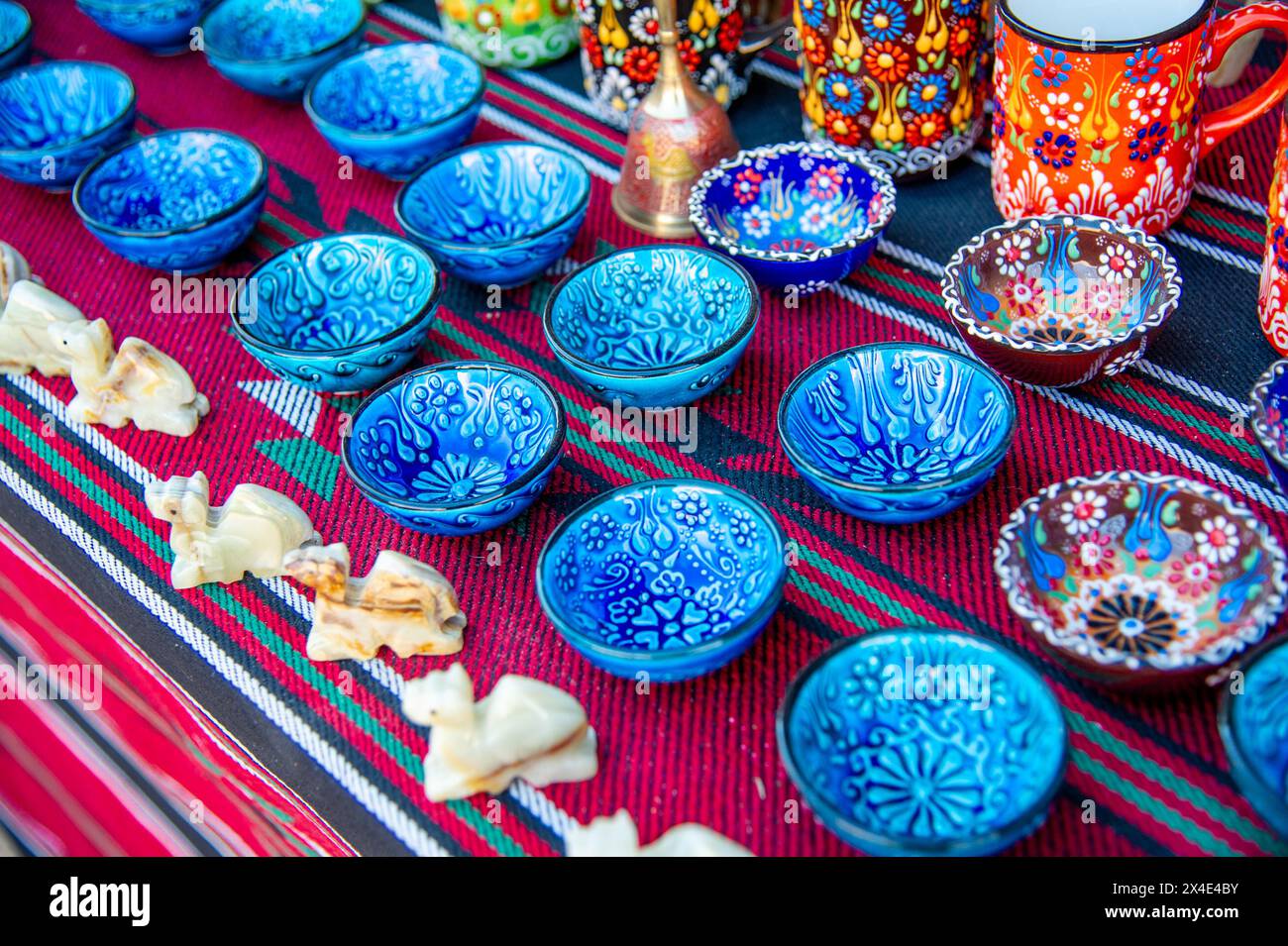 Various traditional items photographed up close and offered for sale in ...