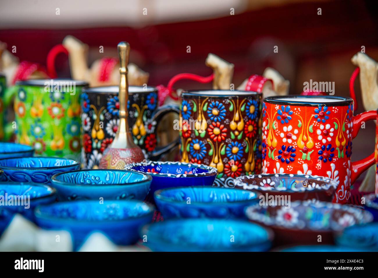 Various traditional items photographed up close and offered for sale in ...