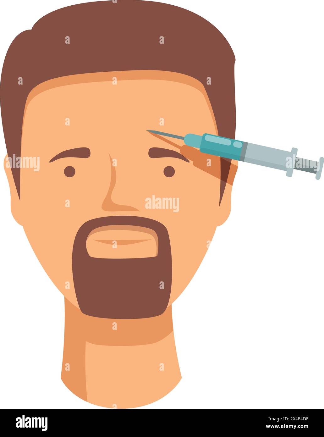 Healthcare botox injection face icon cartoon vector. Clinical shot ...