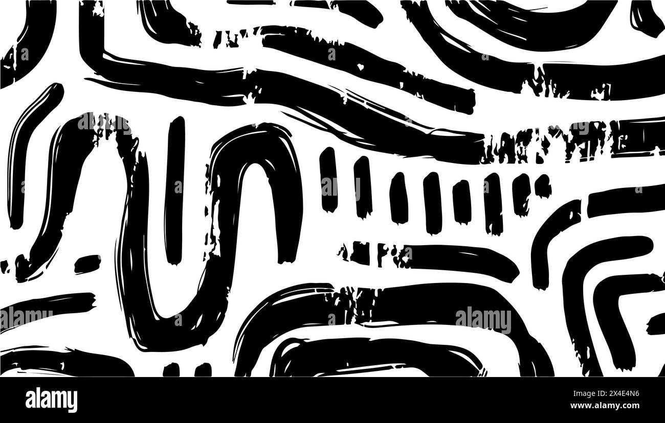 Brush paint curve background vector illustration. Abstract art ink and ...