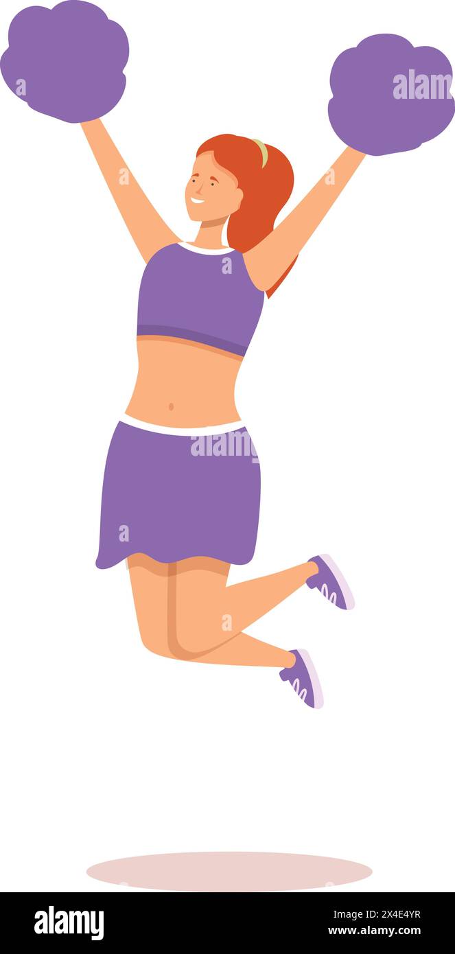 Happy smiling cheerleader icon cartoon vector. Active perform. Person ...