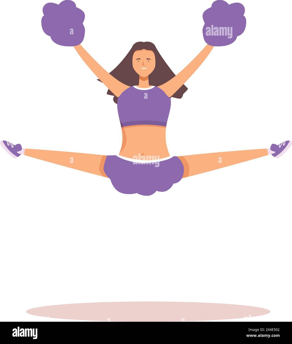 Active lateral jump cheerleader icon cartoon vector. Spirit of victory ...