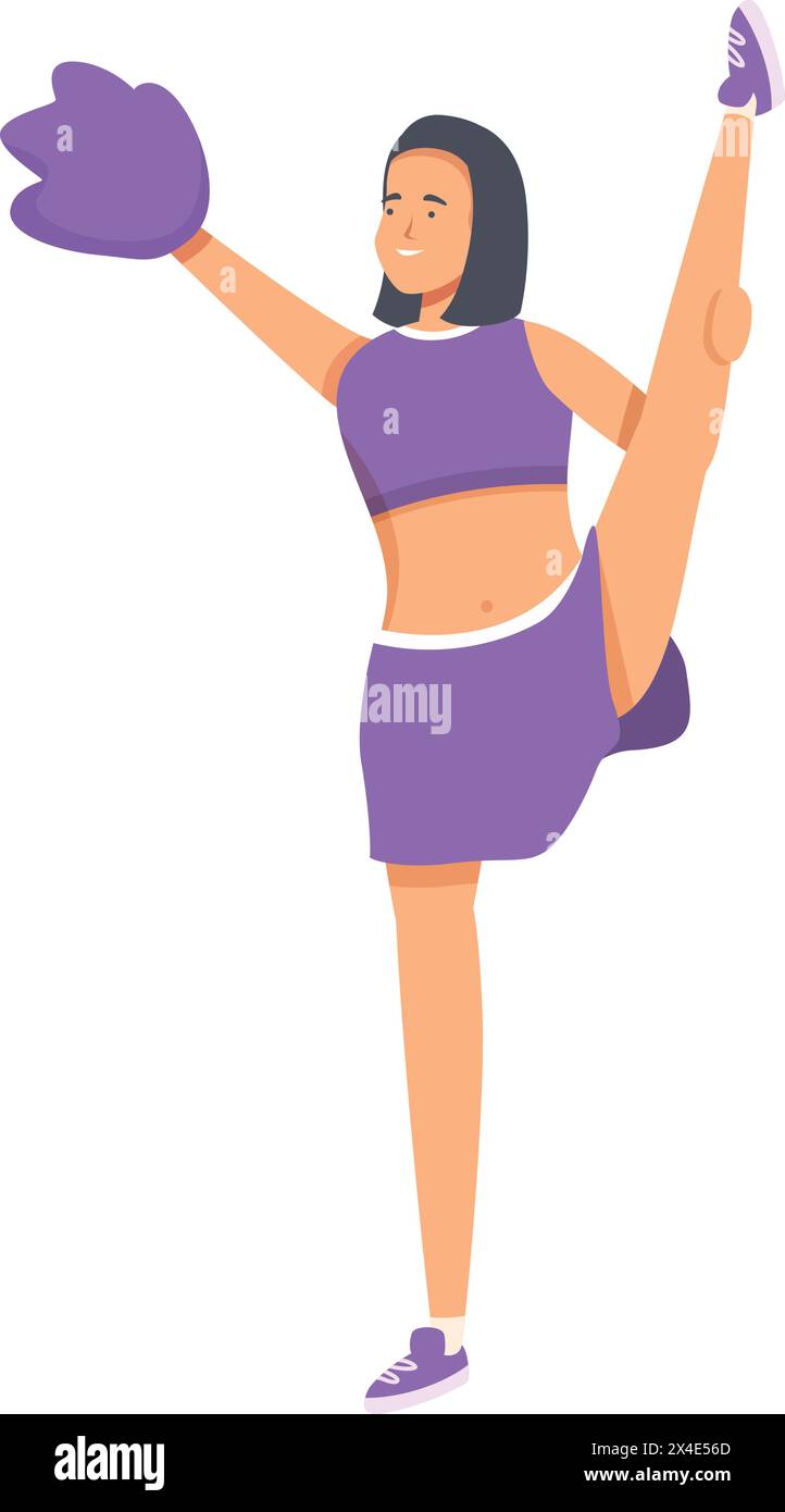Cheerleader perform icon cartoon vector. Healthy spirit. Lifestyle ...