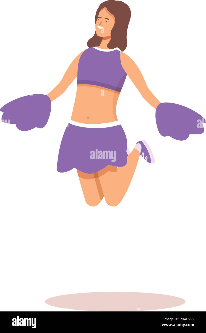 American cheerleader jump icon cartoon vector. Spirit perform. Fun ...