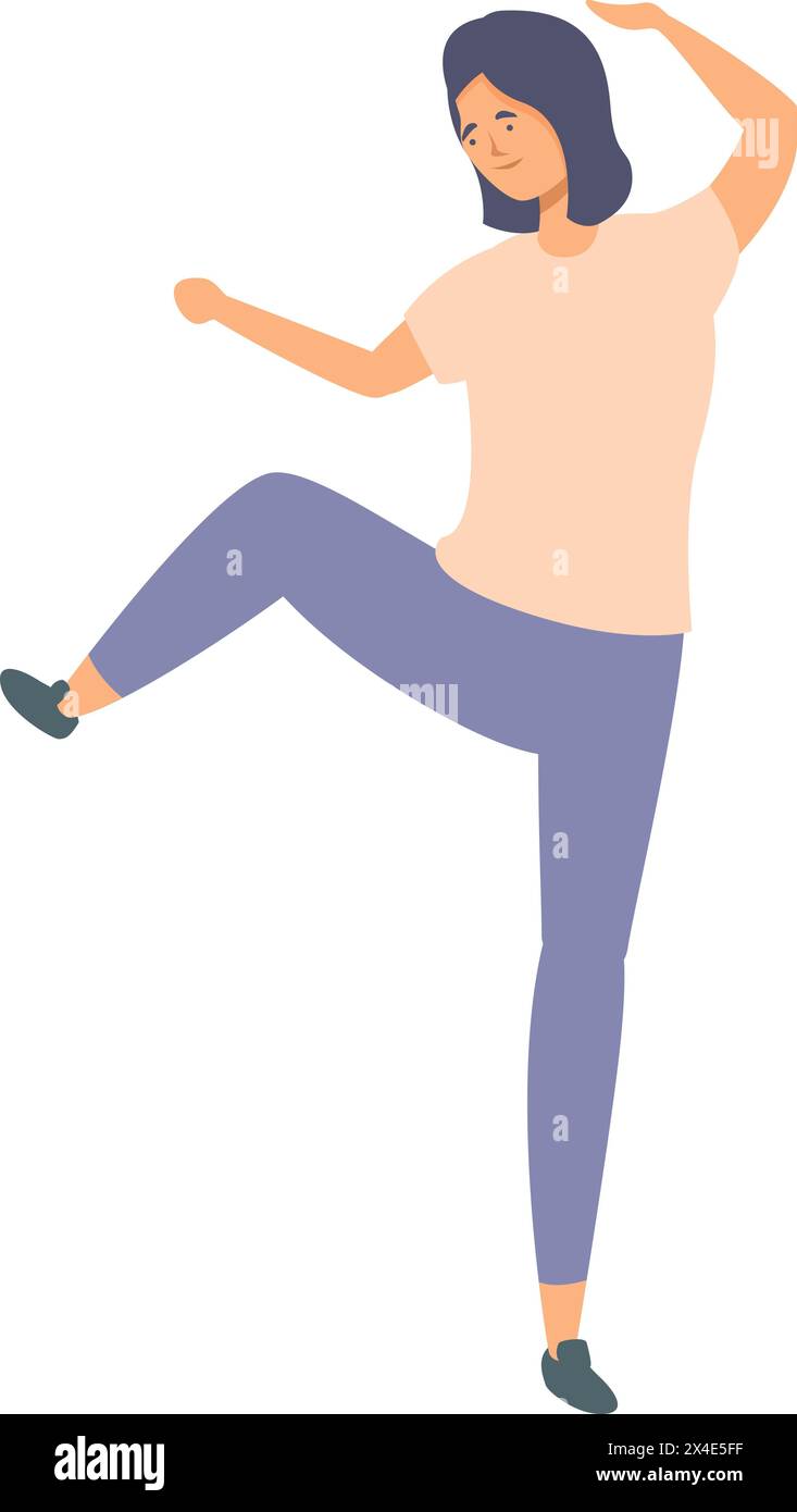 Zumba dancer girl icon cartoon vector. Workout cloth. Healthy enjoy ...