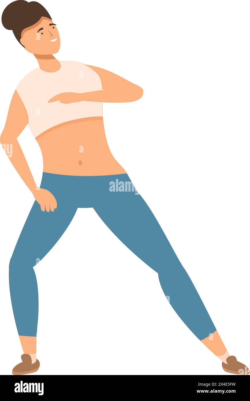 Zumba latin style icon cartoon vector. Fitness girl. Loss weight Stock ...