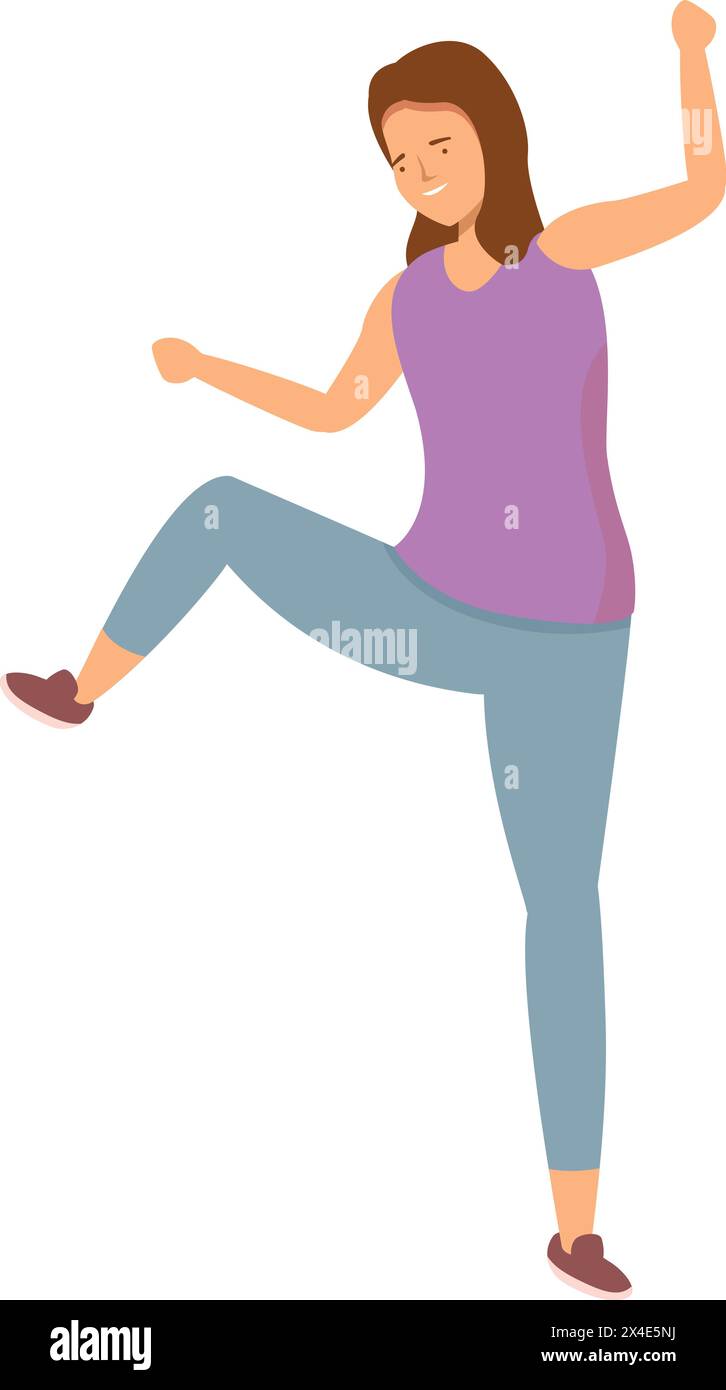 Zumba legs move icon cartoon vector. Loss weight. Person art studio ...
