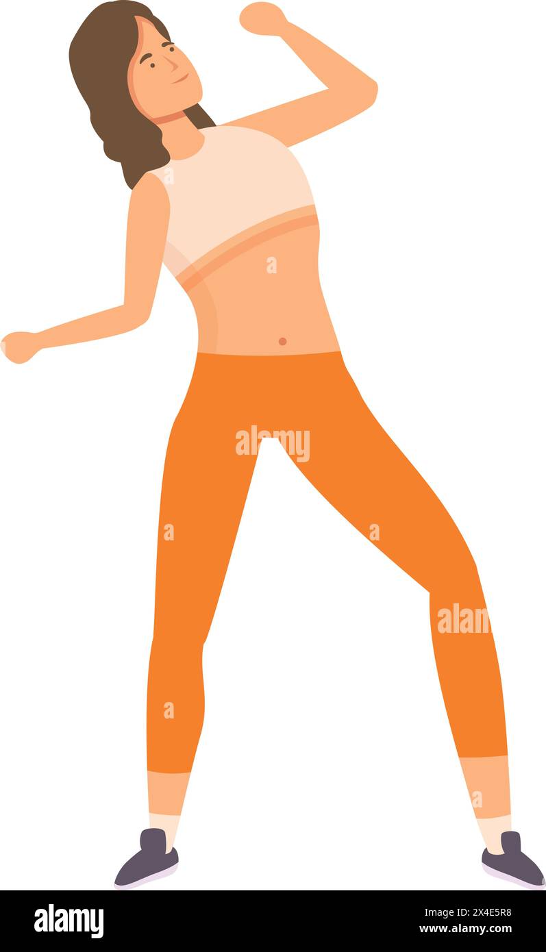 Active zumba dancer icon cartoon vector. Loss weight. Muscular moving ...