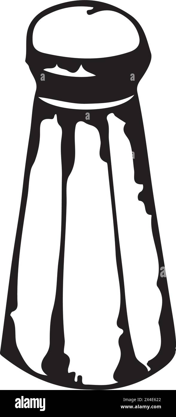 Container with ground pepper. Kitchen equipment rendered in vector ...