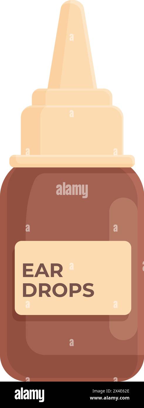 Ear drops pot icon cartoon vector. Clean drug. Otitis infection earwax ...
