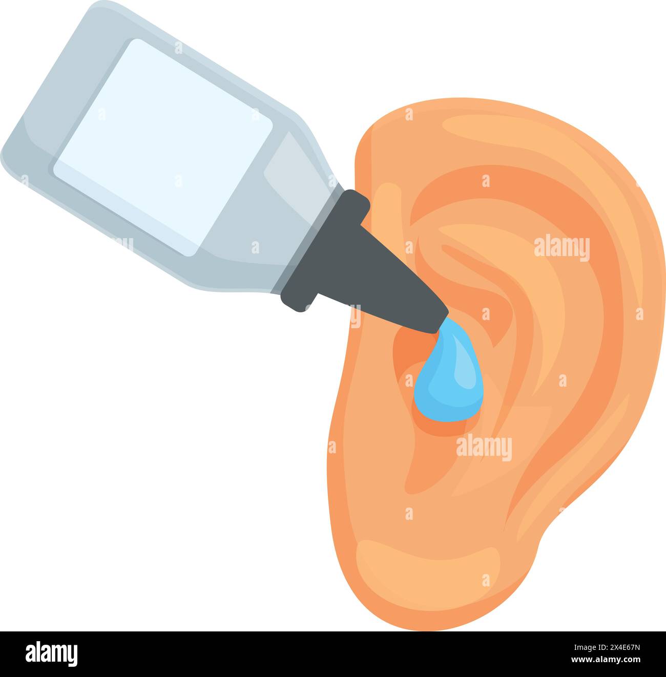 Sick ear cure icon cartoon vector. Ear drops bottle. Infection disease ...