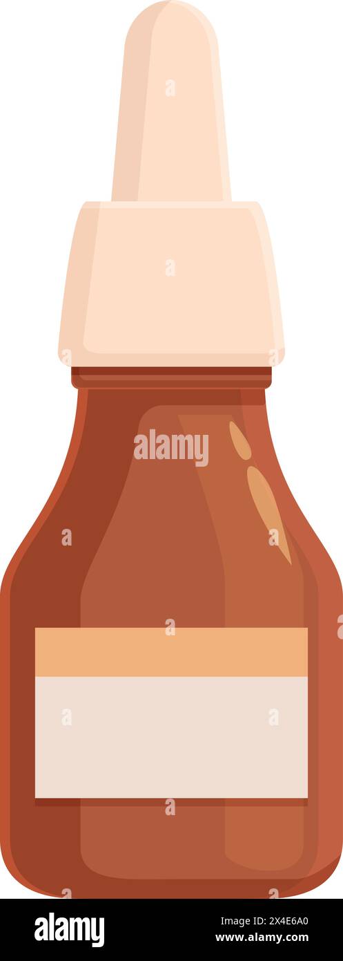 Clean ear medical bottle icon cartoon vector. Ear drops. Dropper liquid ...