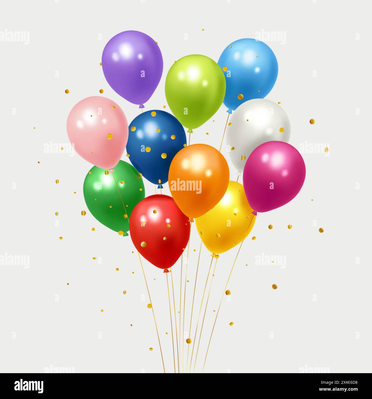 Festive realistic balloons. Celebration design with Colorful balloons ...