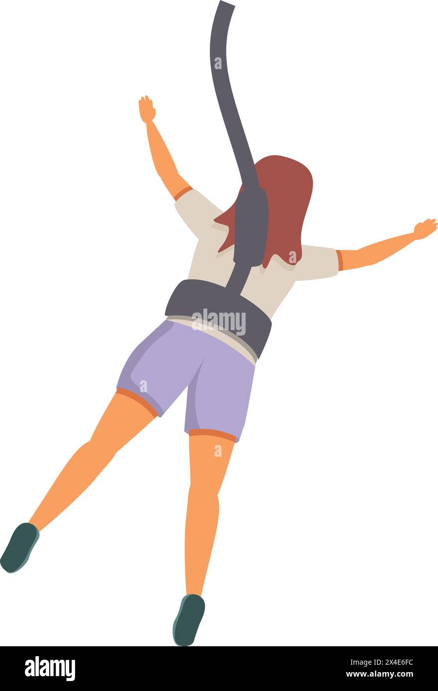 Female jumper icon cartoon vector. Bungee jumping. Extreme flying Stock ...