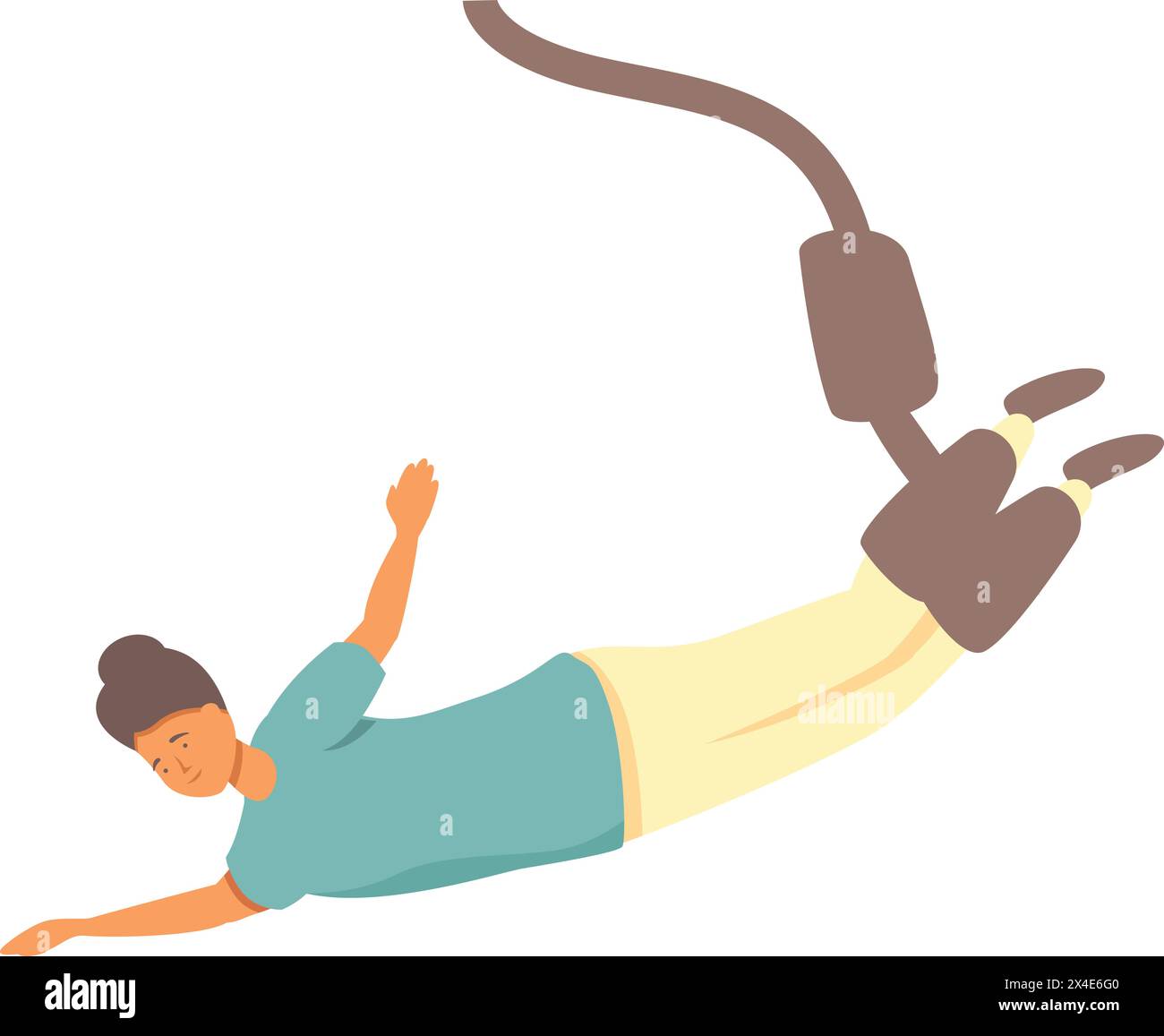 Adventure fall icon cartoon vector. Bungee jumping. Character jump ...